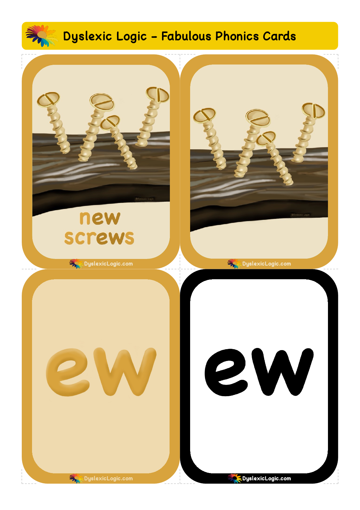 Long Vowel Resources - 'EW' — Dyslexic Logic