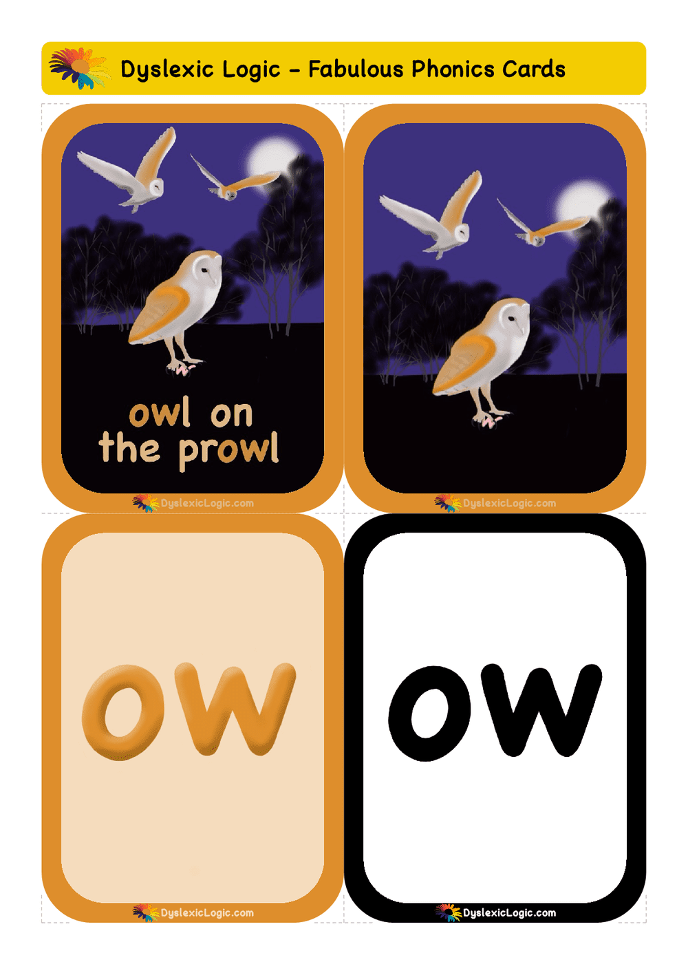 Crazy Vowel Resources - 'OW' — Dyslexic Logic