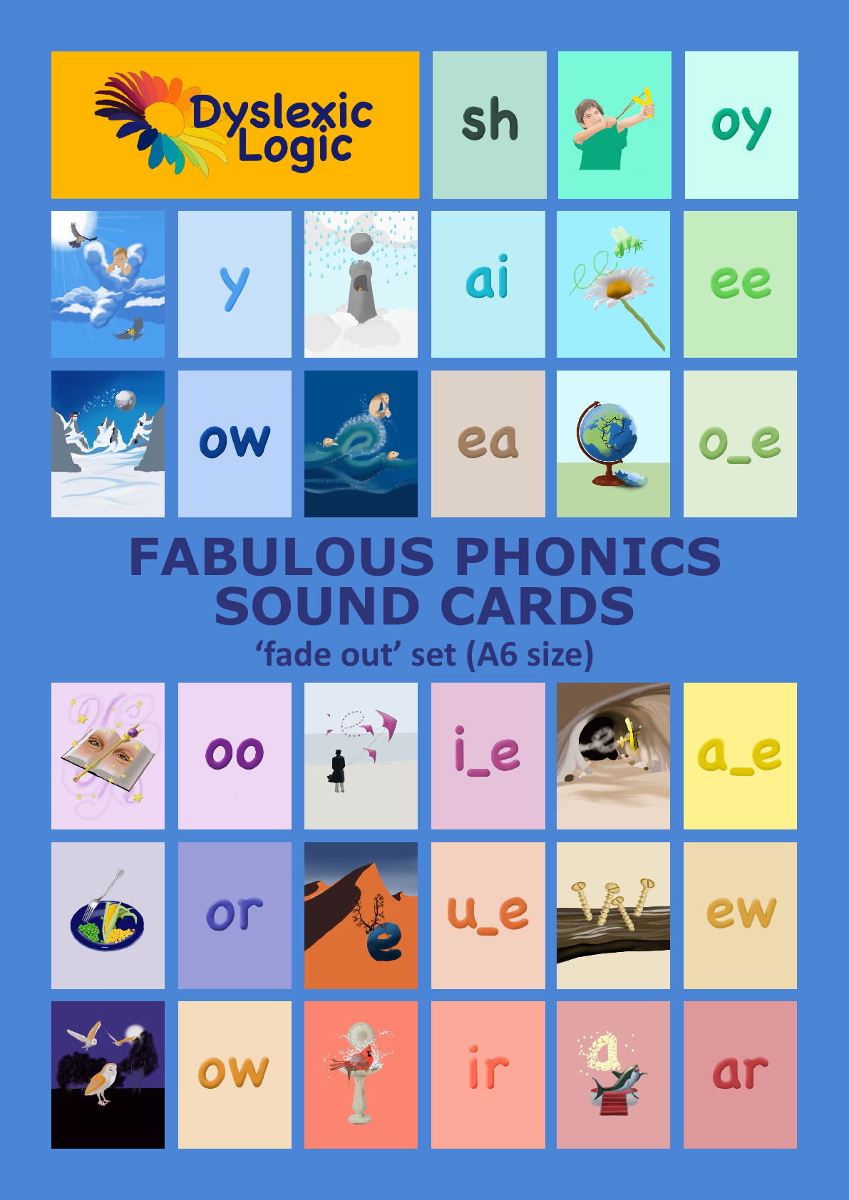 Sound Cards - Fabulous Phonics (fade-out set) (download) — Dyslexic Logic