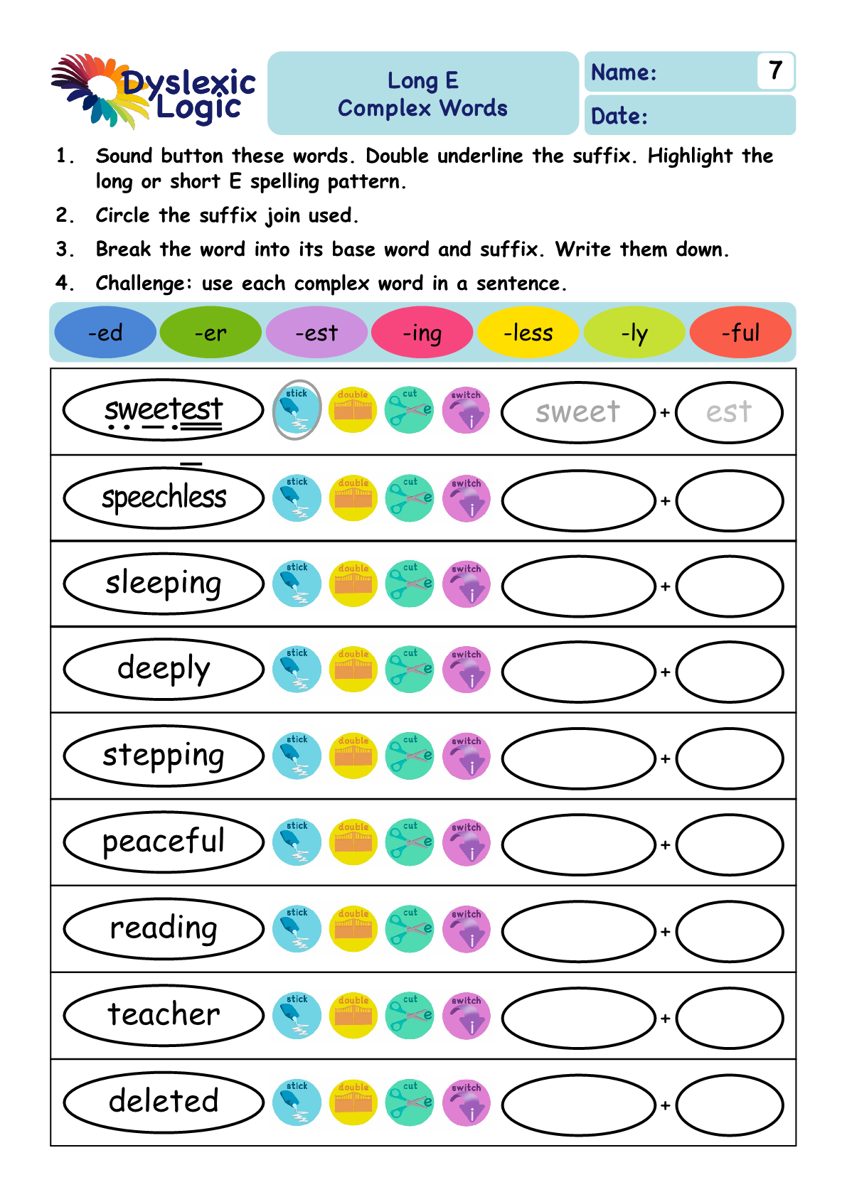 Printable Phonics Support Resources Dyslexic Logic