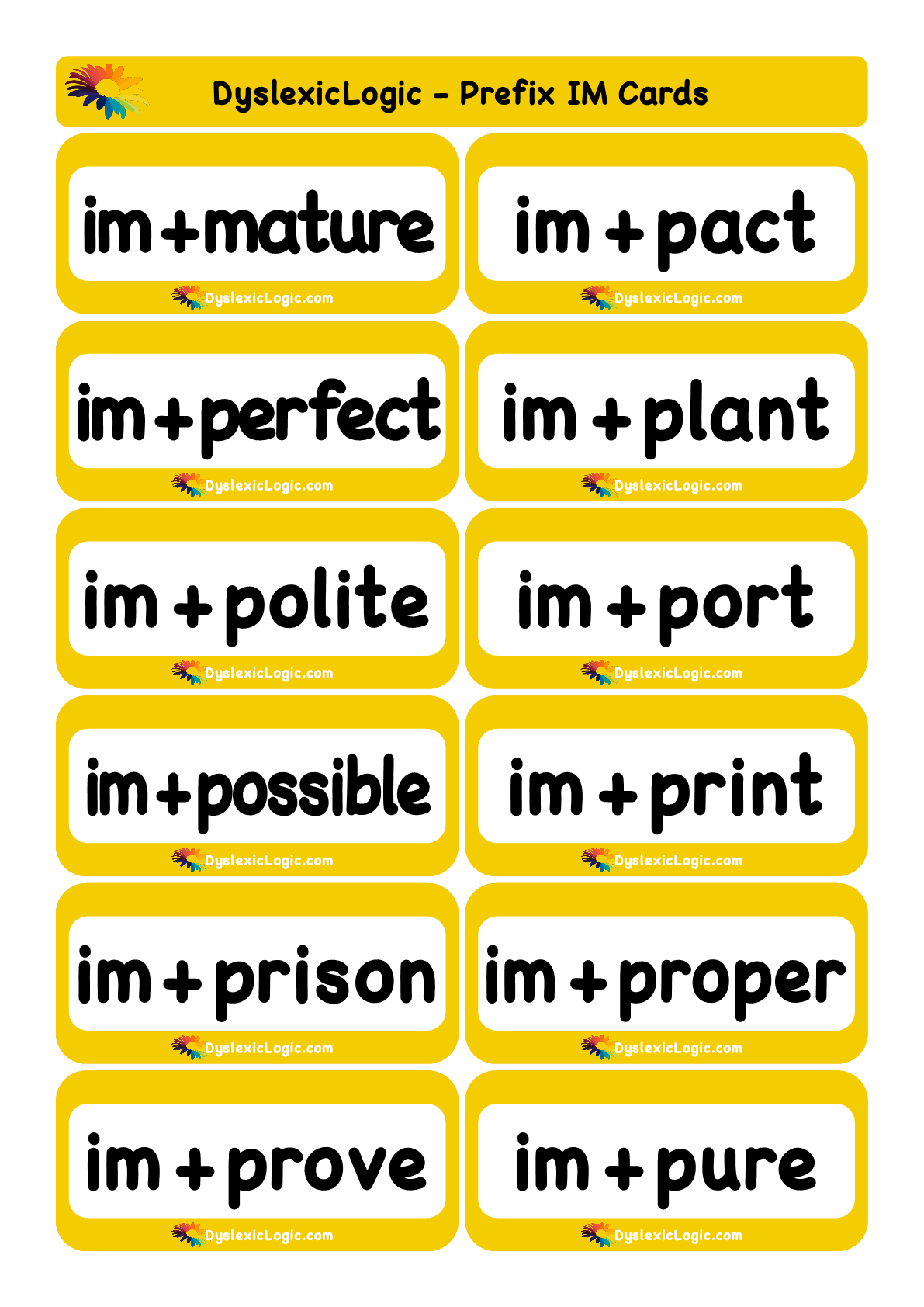 Prefixes Dyslexic Logic
