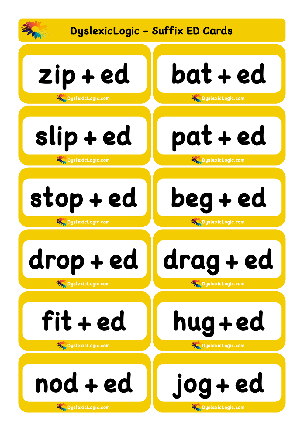 Past Tense -ED — Dyslexic Logic
