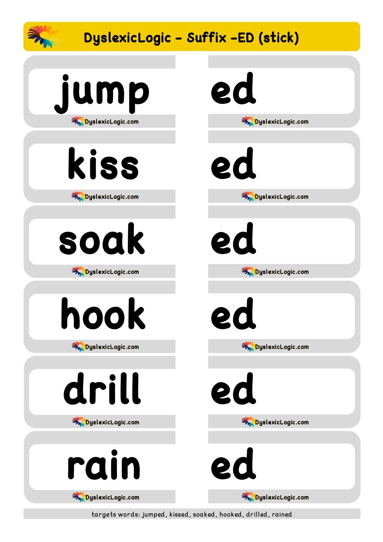 Past Tense -ED — Dyslexic Logic