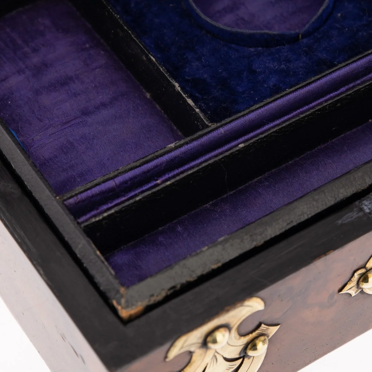 ANTIQUE 19thC VICTORIAN BRASS & BURR WALNUT CASKET / CHEST c.1860 ...