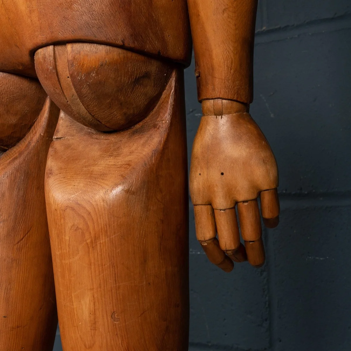 RARE ANTIQUE 19thC LIFE-SIZE WOODEN ARTIST'S LAY FIGURE c.1870 — Pushkin's