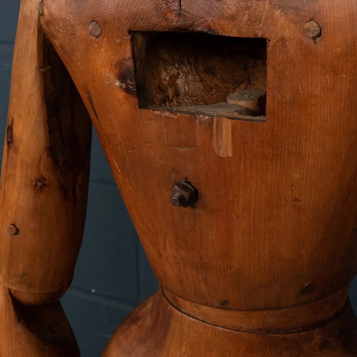 RARE ANTIQUE 19thC LIFE-SIZE WOODEN ARTIST'S LAY FIGURE c.1870 — Pushkin's