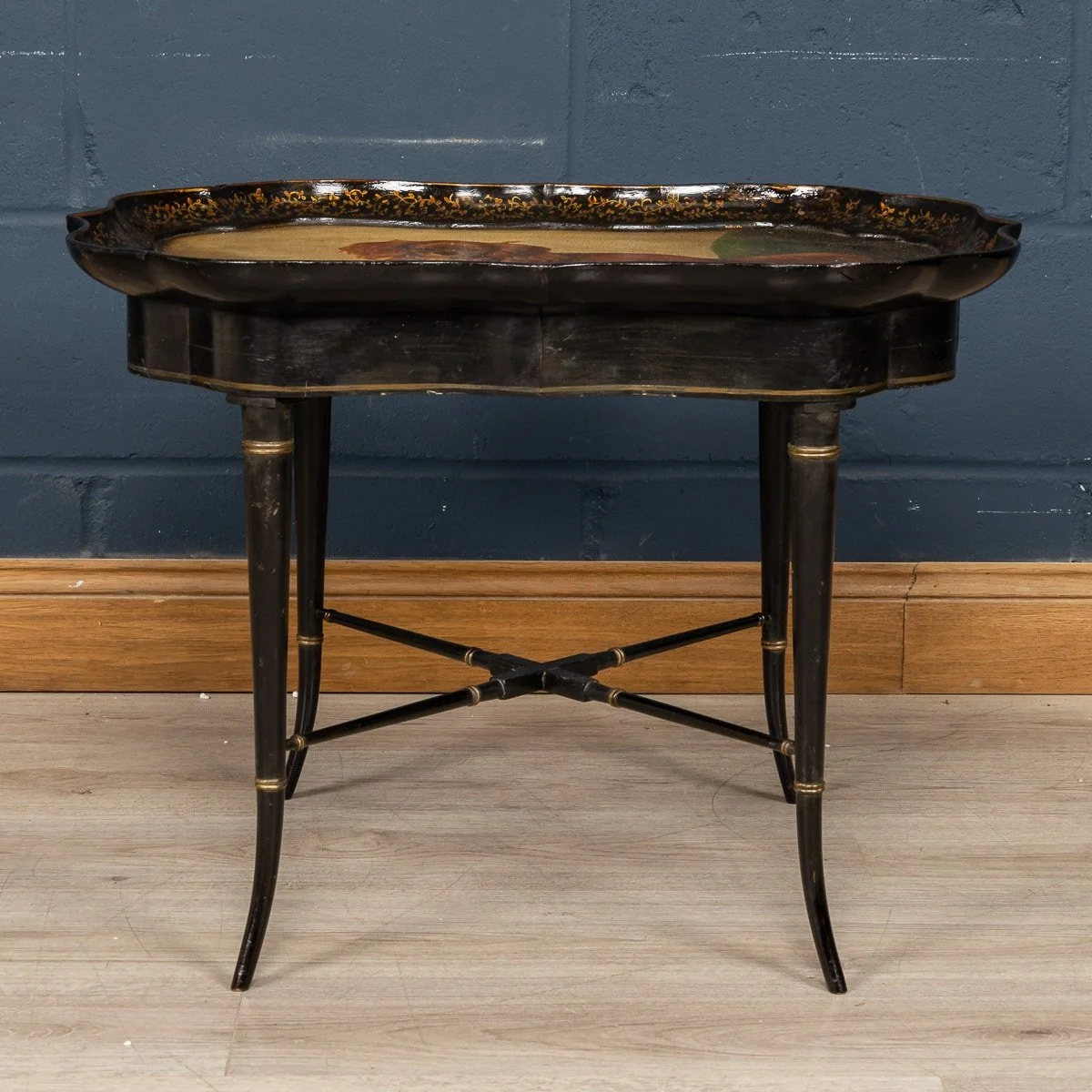 ANTIQUE 19thC VICTORIAN PAPIER MACHE' TABLE, ENGLAND c.1880 — Pushkin's