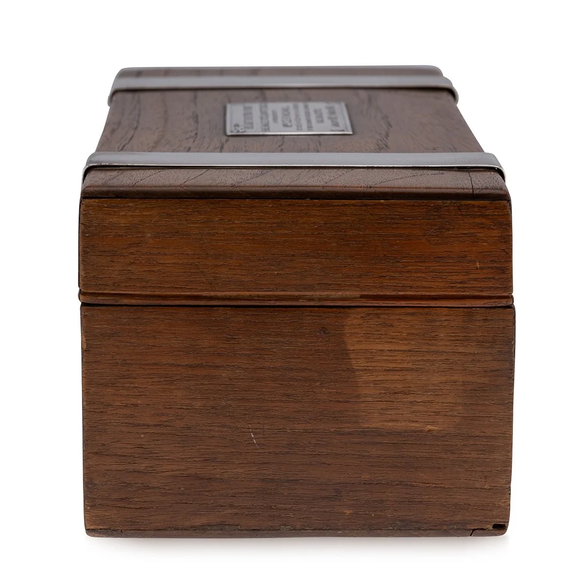 ANTIQUE 20thC BRITISH SOLID SILVER & WOOD 'H.M.S MAJESTIC' BOX c.1905 ...