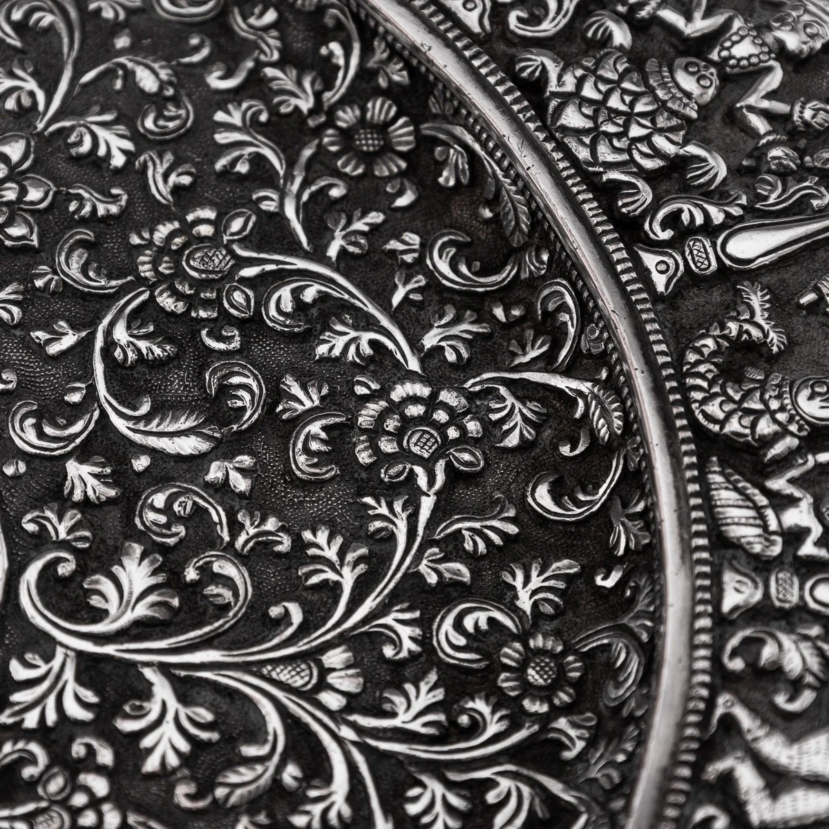 ANTIQUE 19thC VICTORIAN SILVER PLATED 'INDIAN KUTCH TAZZA', ELKINGTON c ...
