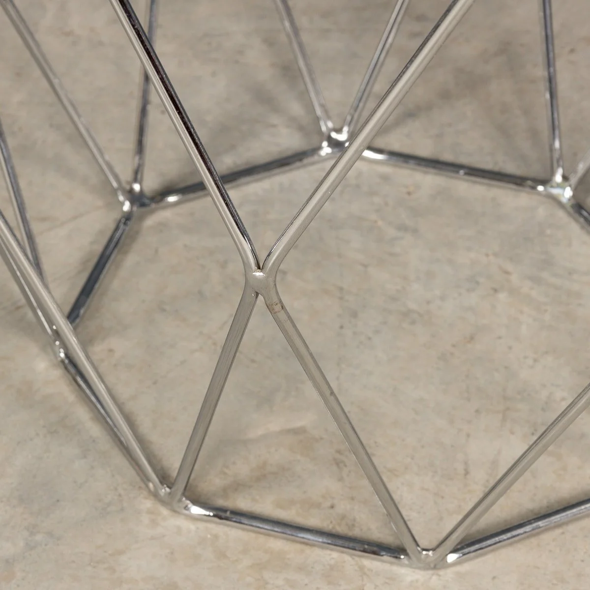 A PAIR OF 20thC ENGLISH CHROME & GLASS OCTAGONAL SIDE TABLES — Pushkin's