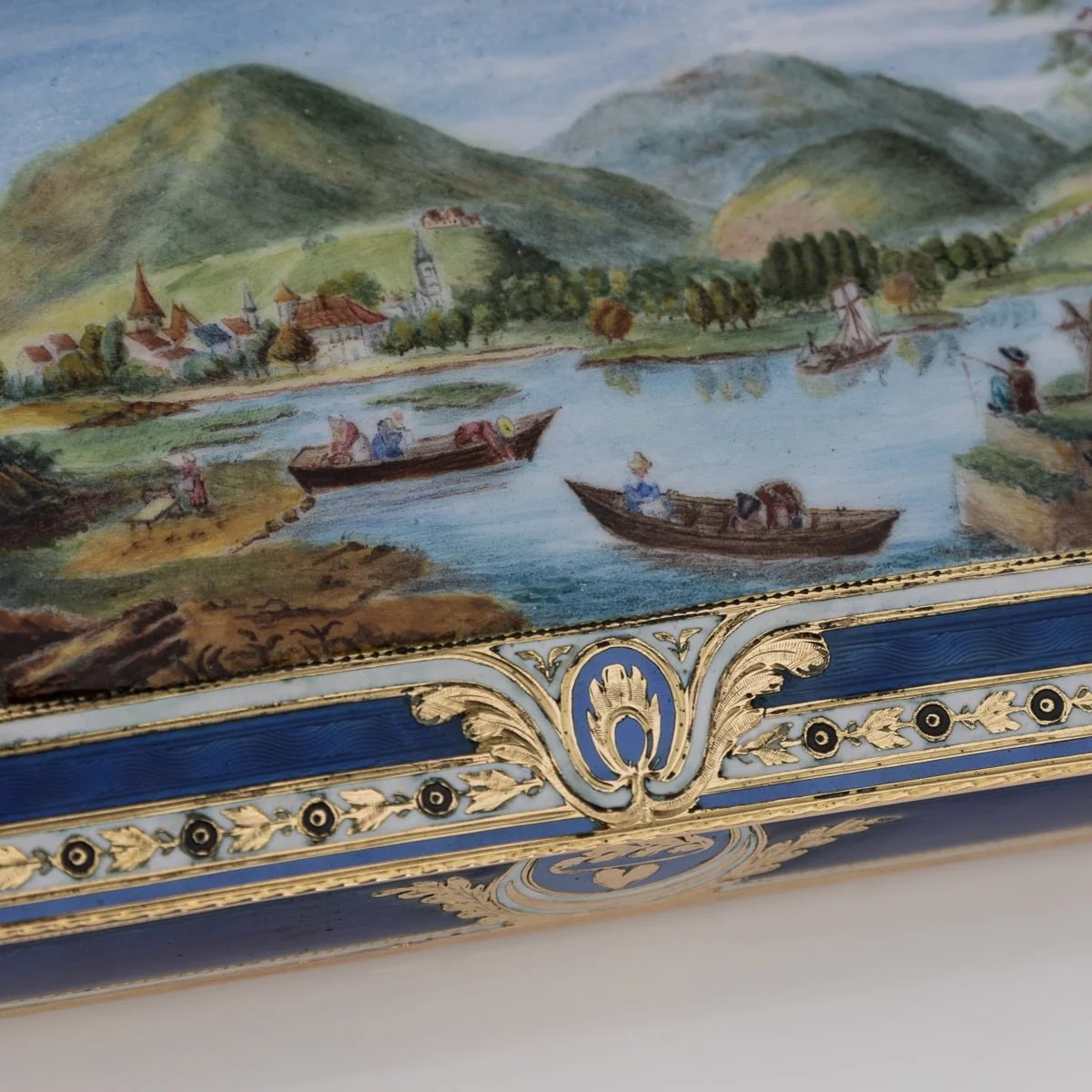 ANTIQUE 19thC SWISS 18k GOLD & ENAMEL SNUFF BOX, GUIDON, REMOND, GIDE c ...