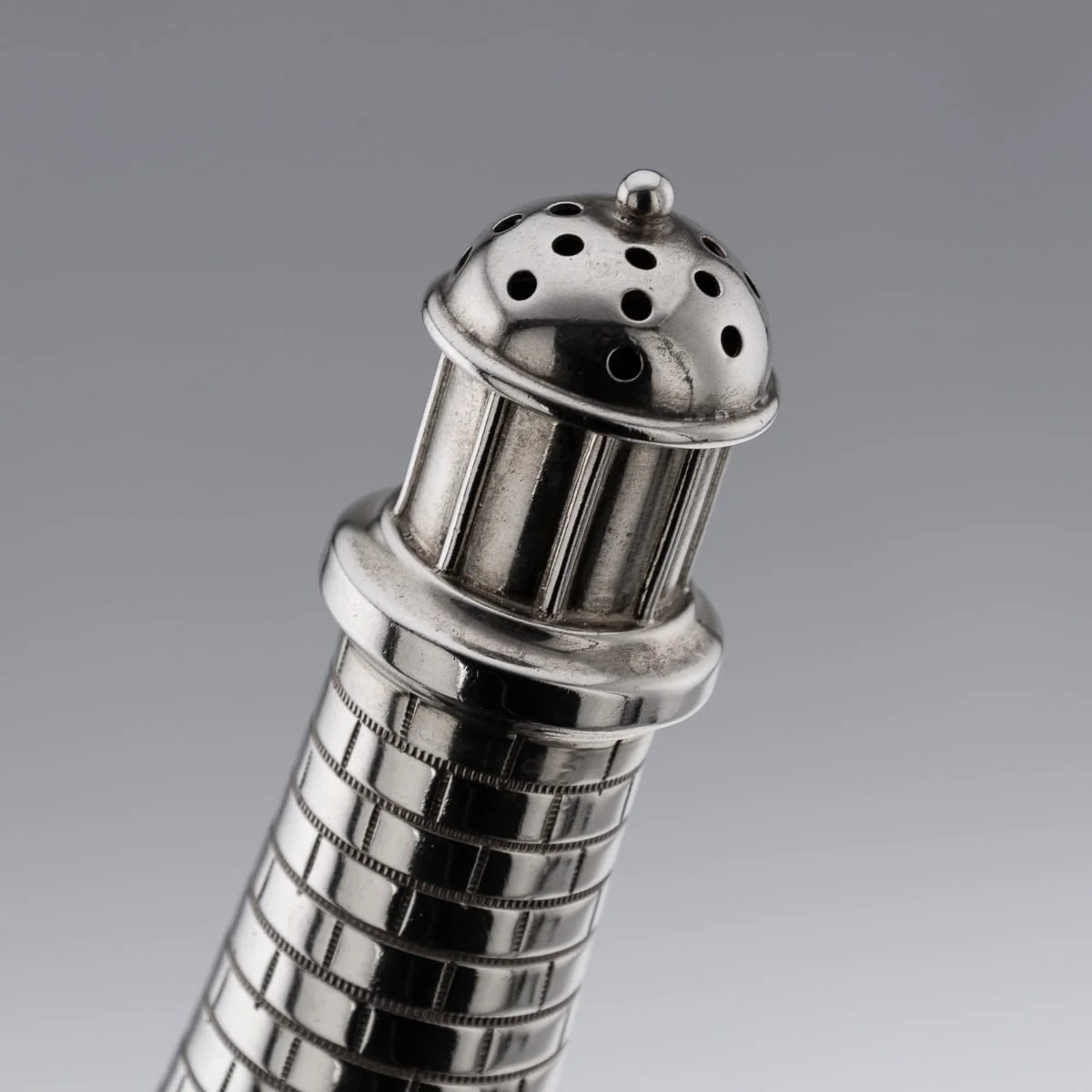 AMERICAN 20thC NOVELTY PAIR OF SOLID SILVER LIGHTHOUSE SALTS, GORHAM c ...