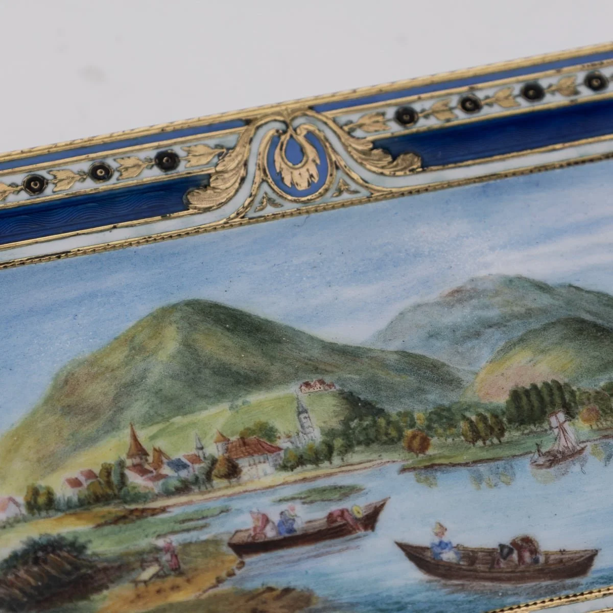 ANTIQUE 19thC SWISS 18k GOLD & ENAMEL SNUFF BOX, GUIDON, REMOND, GIDE c ...