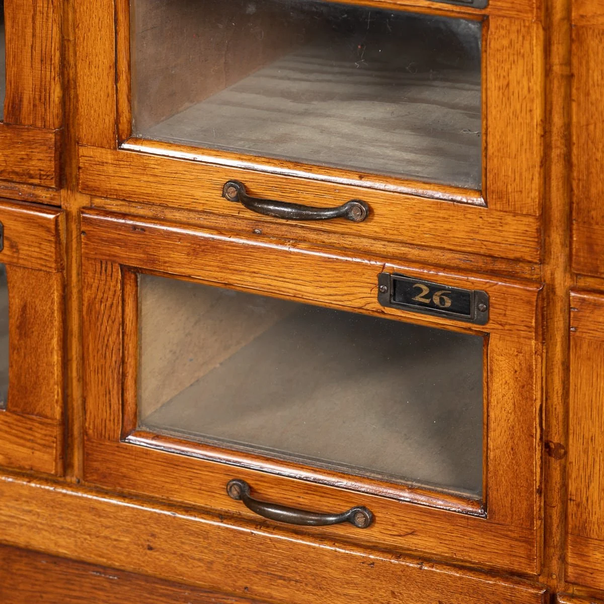 ANTIQUE 19thC VICTORIAN MAHOGANY 24 BANK DRAWERS c.1890 — Pushkin's