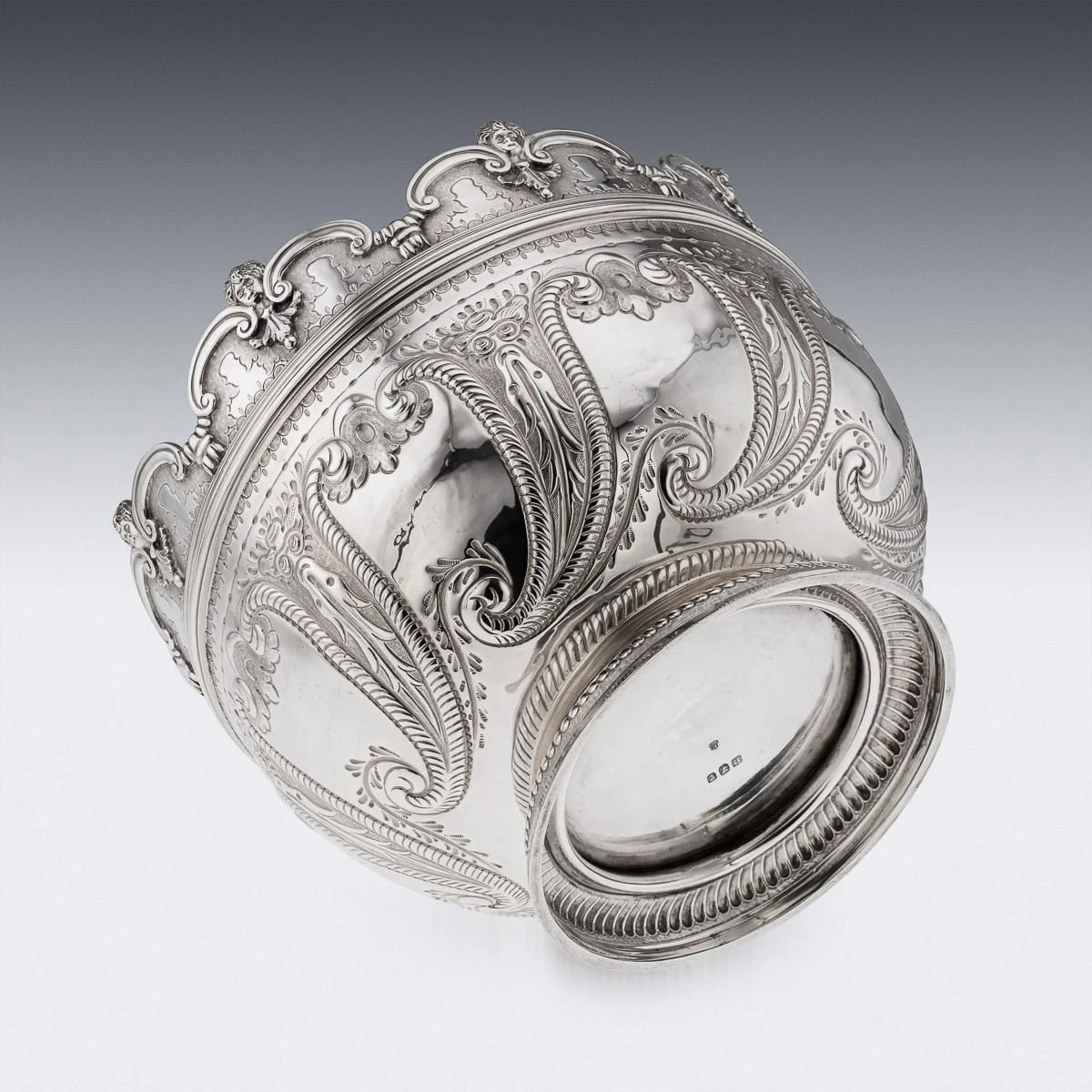 ANTIQUE 19thC VICTORIAN SOLID SILVER LARGE MONTEITH BOWL, CHARLES ...