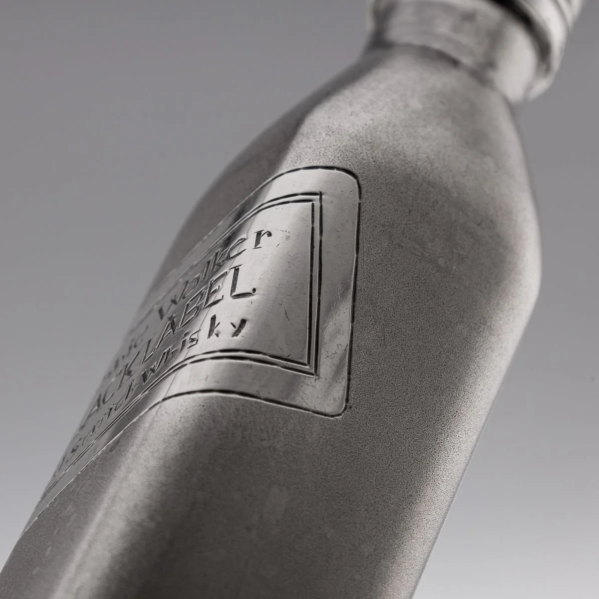 20thC NOVELTY SOLID SILVER MINIATURE JOHNNIE WALKER WHISKY BOTTLE ...