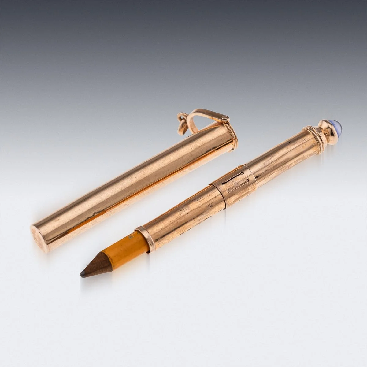 ANTIQUE 20thC FRENCH SOLID GOLD & SAPPHIRE RETRACTABLE PENCIL c.1900 ...