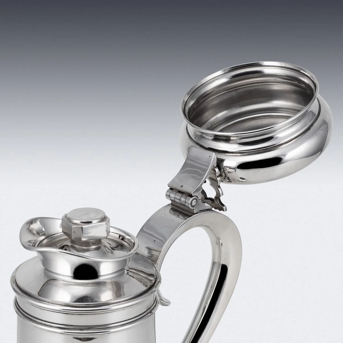 ANTIQUE 20thC AMERICAN SOLID SILVER TANKARD COCKTAIL SHAKER, NEW YORK c ...