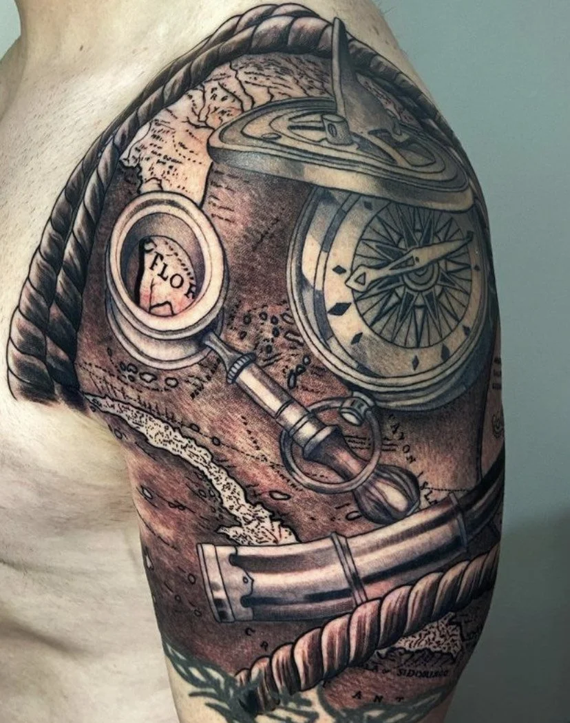 Sextant Tattoo Flash