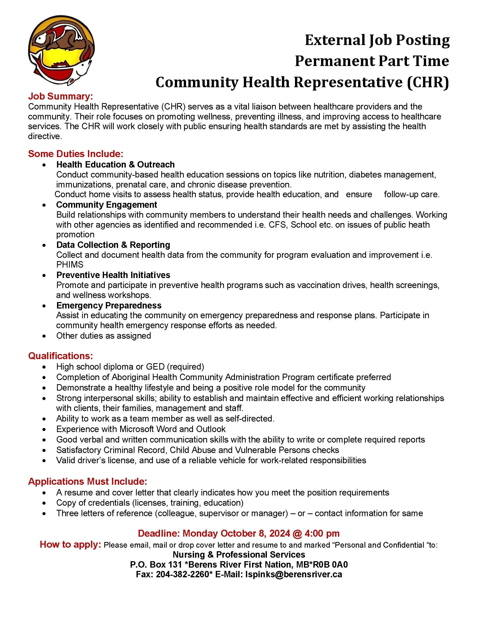 Employment Opportunities — Berens River First Nation
