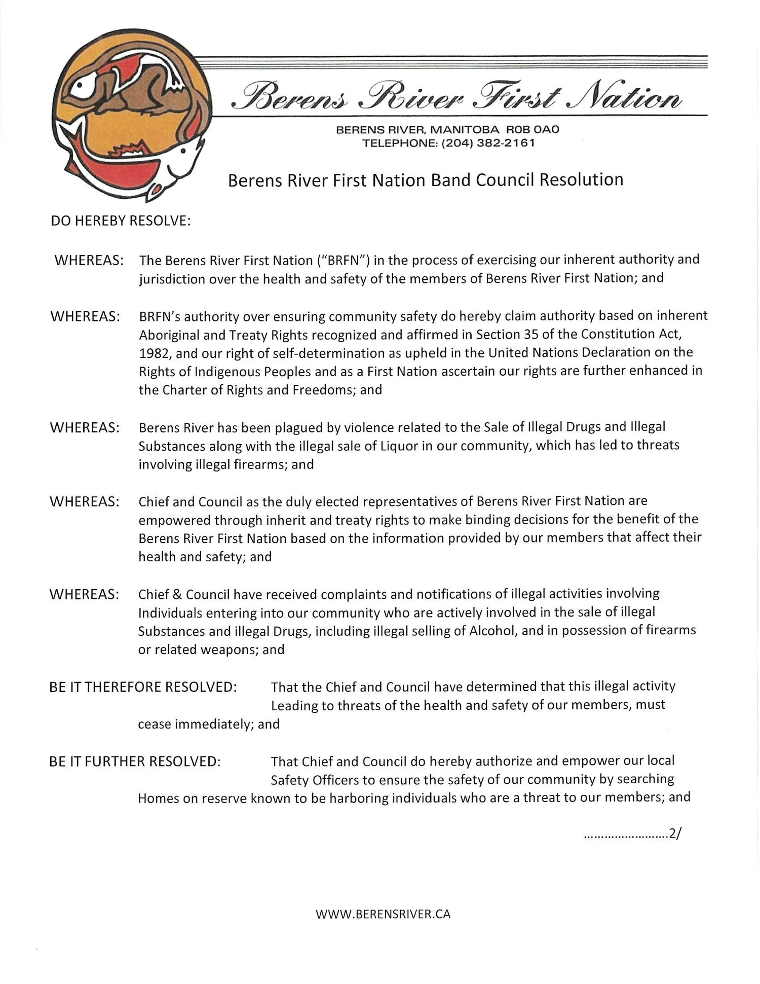 Announcements — Berens River First Nation