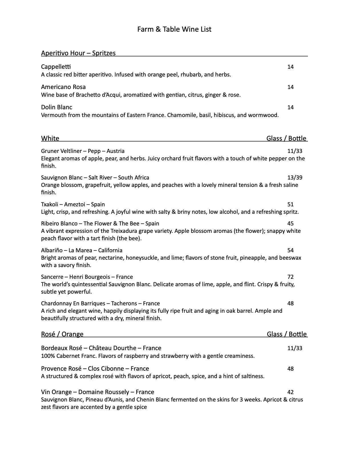 Menus — Toddy Pond Farm