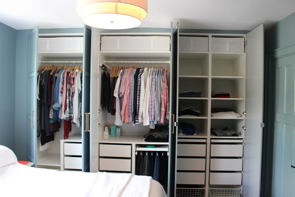 small space master bedroom with loads of storage — toronto designers