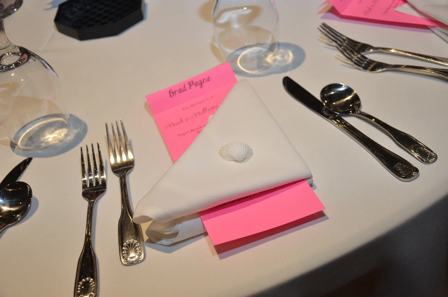 DIY Wedding Reception Programs/Placecards — Pink Glitter Pumpkins