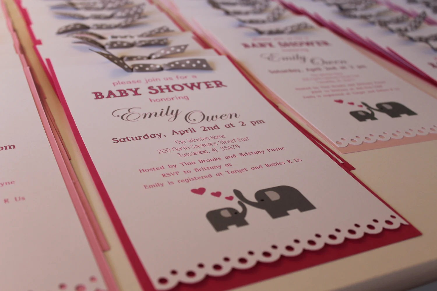 DIY Baby Shower Invites — Pink Glitter Pumpkins