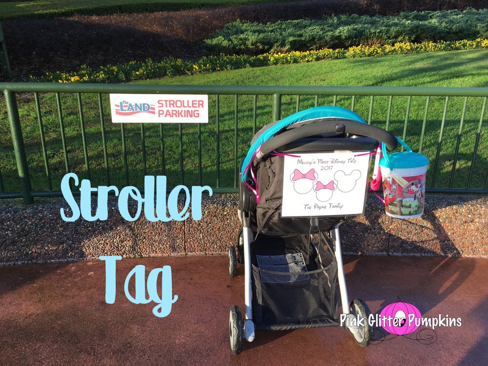 Stroller Tag — Pink Glitter Pumpkins