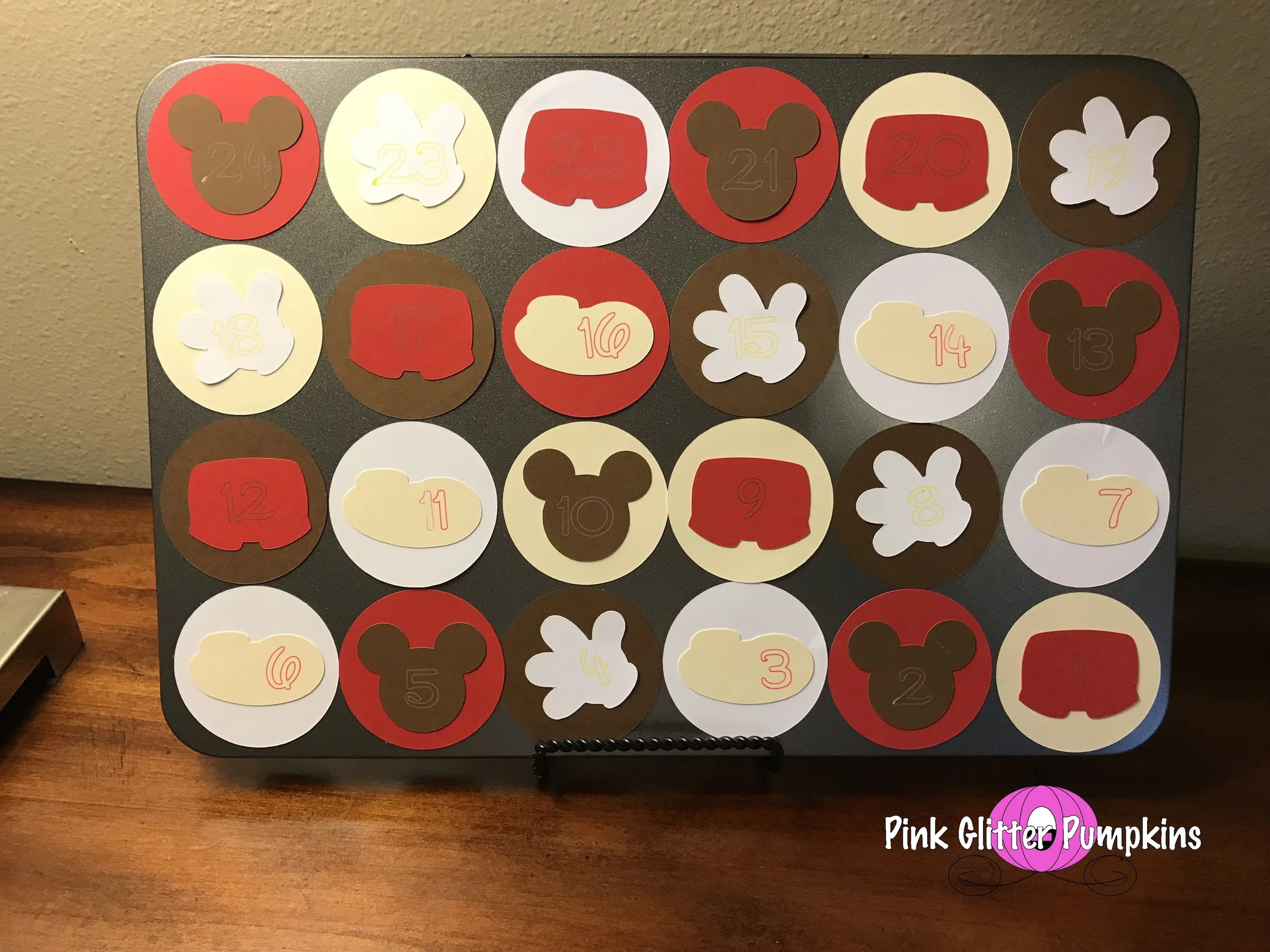 Disney Muffin Tin Countdown — Pink Glitter Pumpkins
