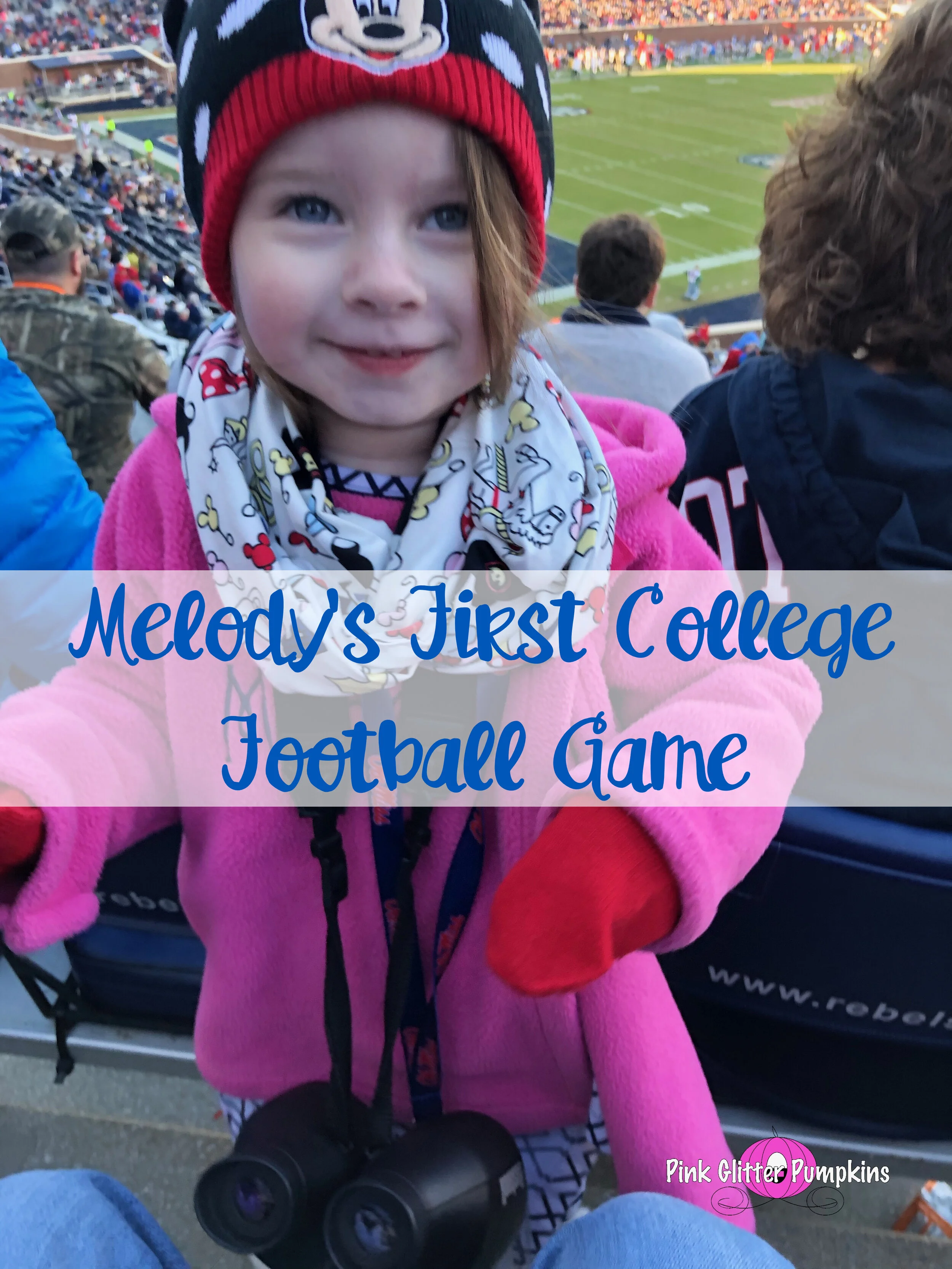 Melody's First College Football Game — Pink Glitter Pumpkins