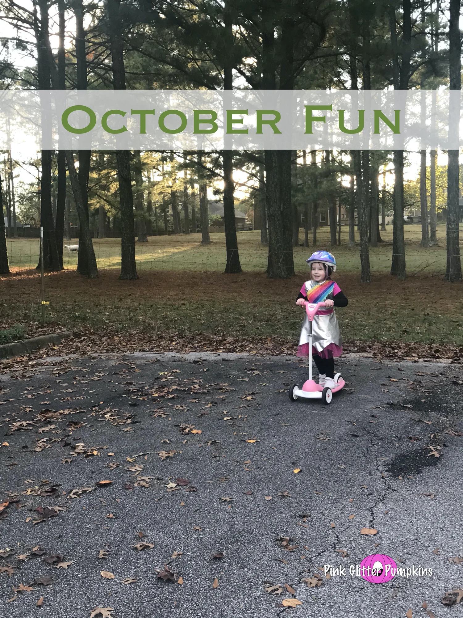 October Fun — Pink Glitter Pumpkins