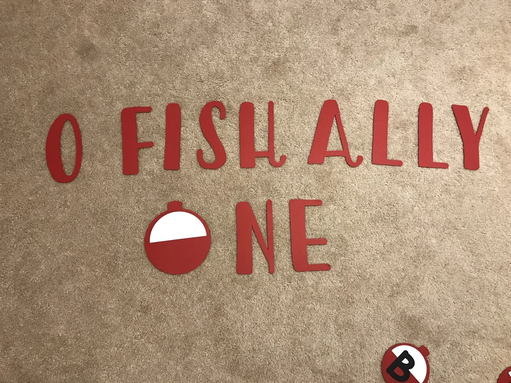 O-FISH-ALLY ONE BANNER — Pink Glitter Pumpkins