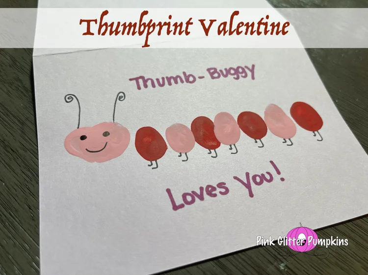 Thumbprint Valentine — Pink Glitter Pumpkins