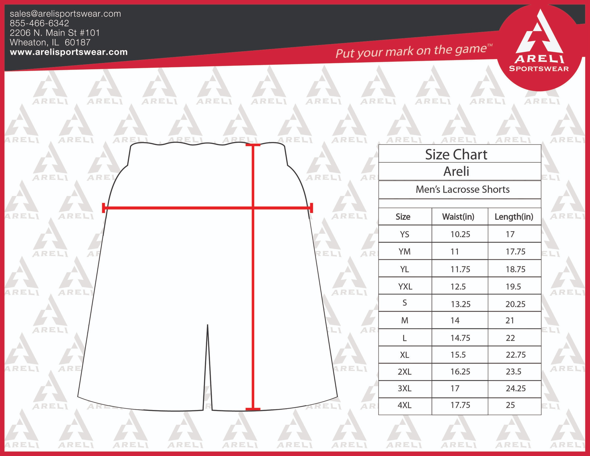 Size Charts — Areli Sportswear