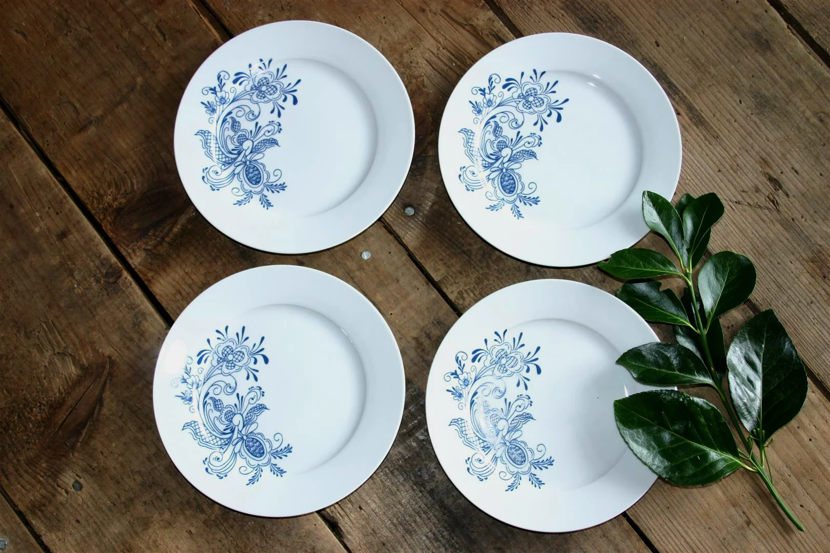 Swedish Rosemal Dessert Plates -- Blue — Swedish Country Interiors