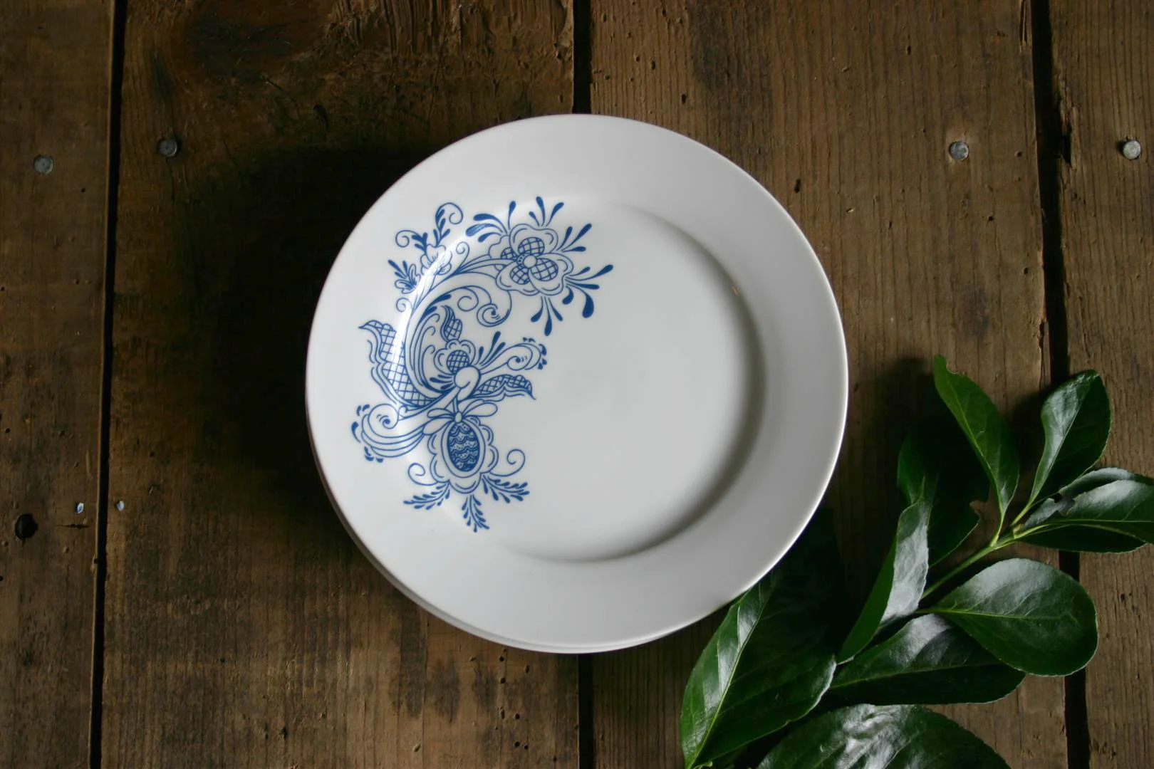 Swedish Rosemal Dessert Plates -- Blue — Swedish Country Interiors