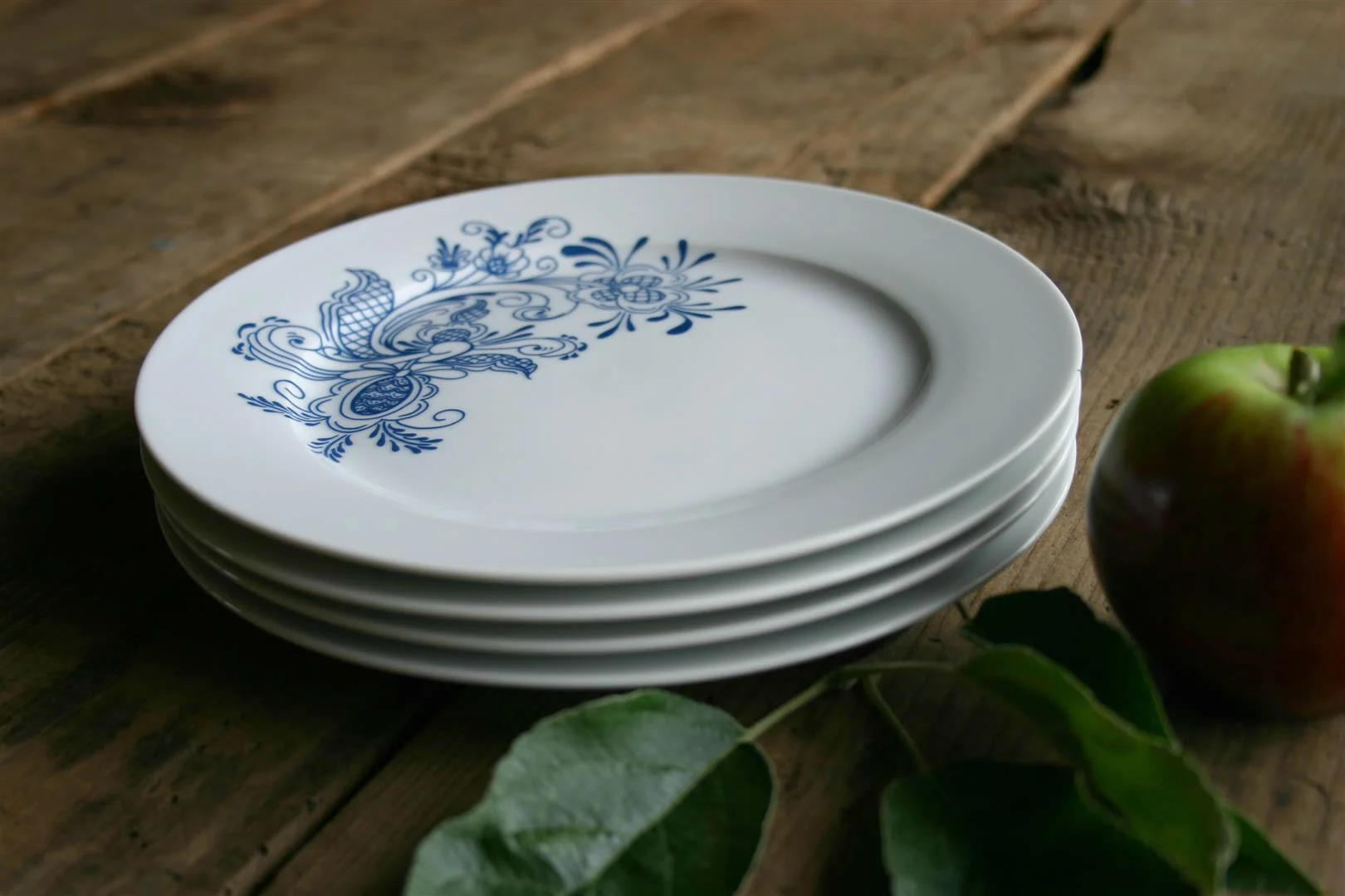 Swedish Rosemal Dessert Plates -- Blue — Swedish Country Interiors