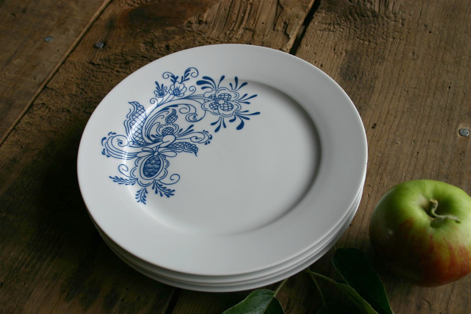 Swedish Rosemal Dessert Plates -- Blue — Swedish Country Interiors