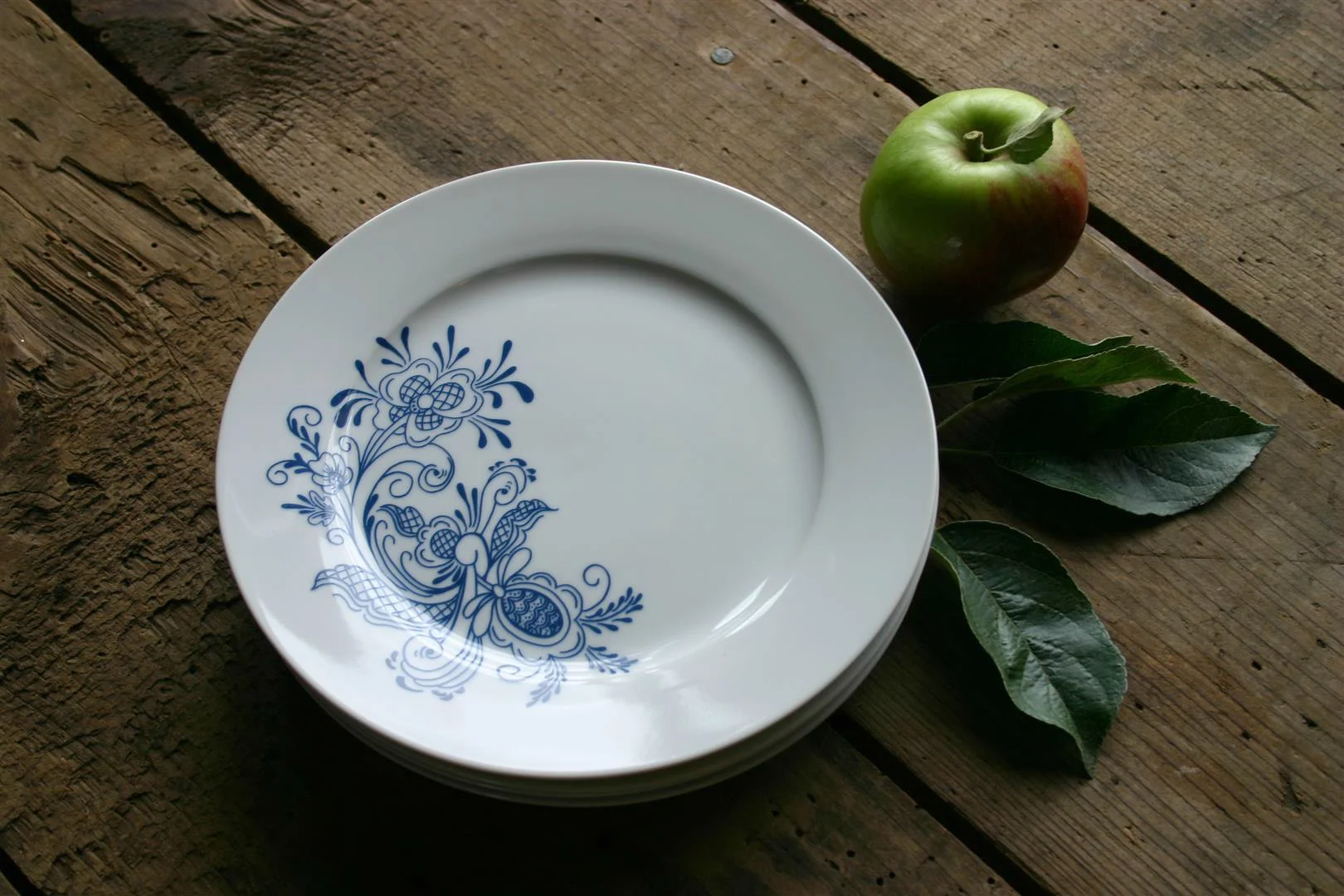 Swedish Rosemal Dessert Plates -- Blue — Swedish Country Interiors