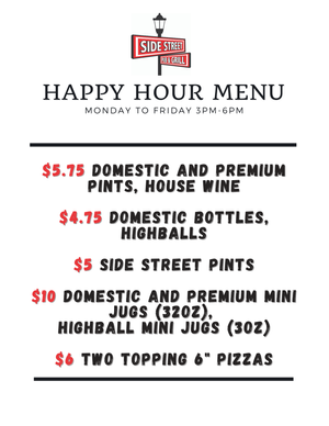 Menu — Side Street Pub & Grill