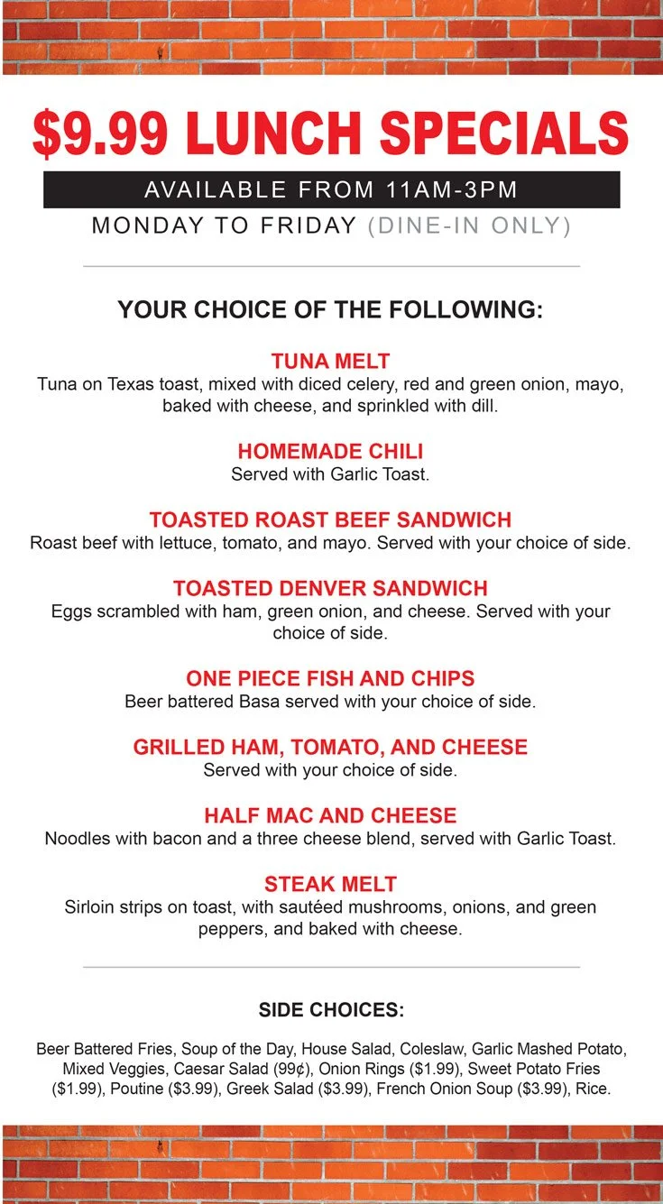 Menu — Side Street Pub & Grill