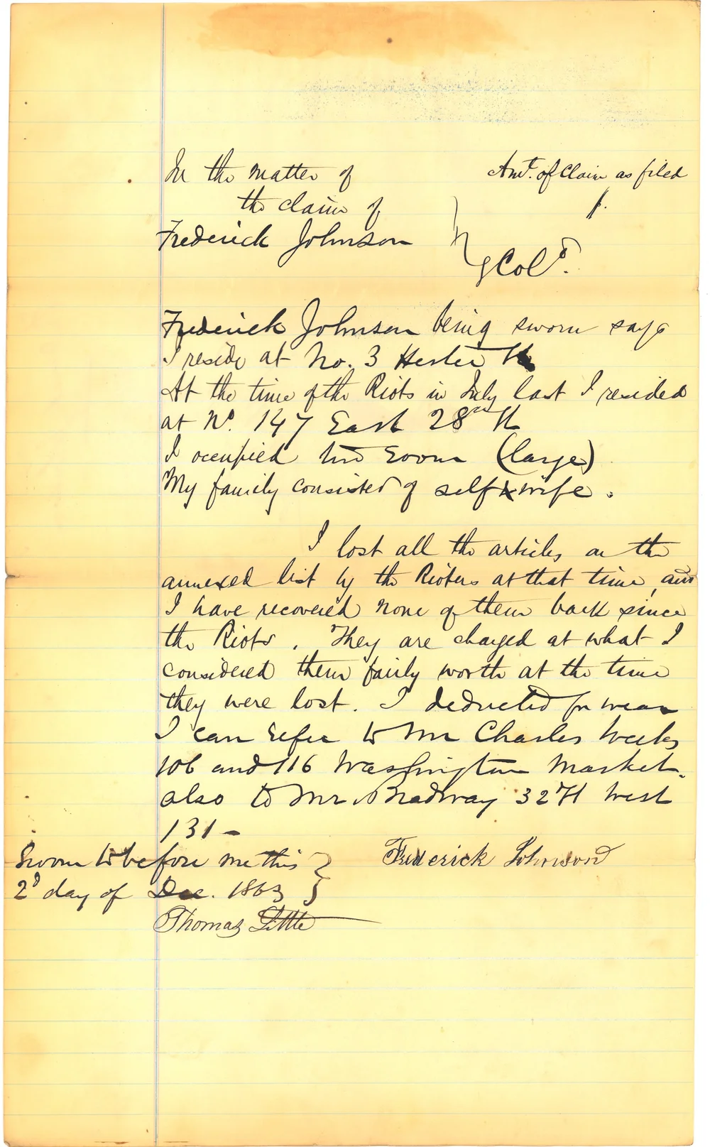 The New York City Civil War Draft Riot Claims Collection — NYC ...