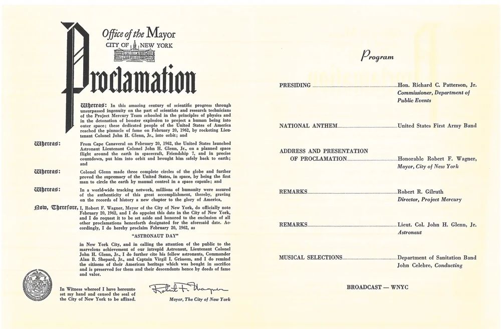 John Glenn, the First American to Orbit the Earth — NYC Department of ...