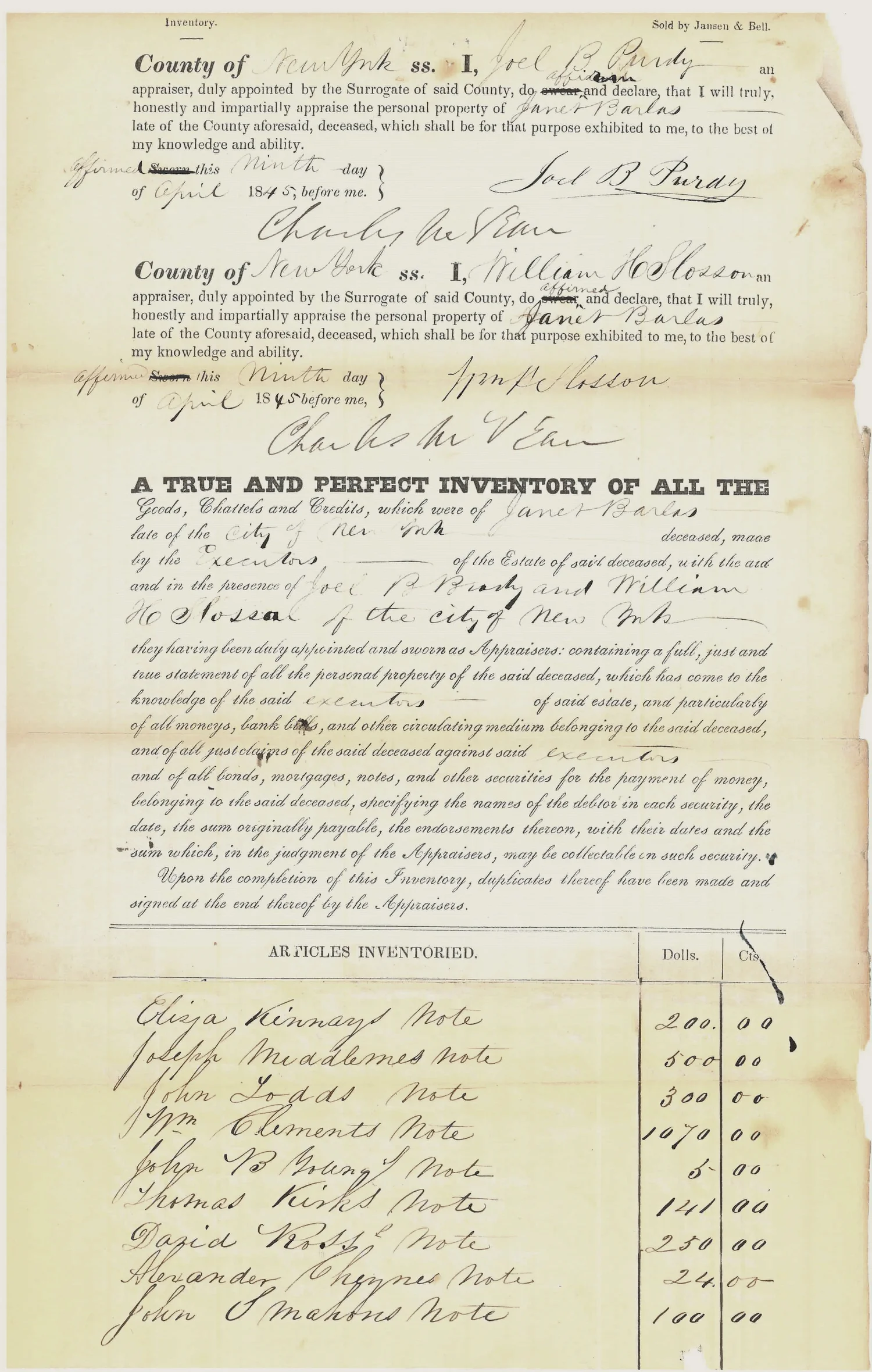“A True and Perfect Inventory” - The Municipal Archives Collection of ...