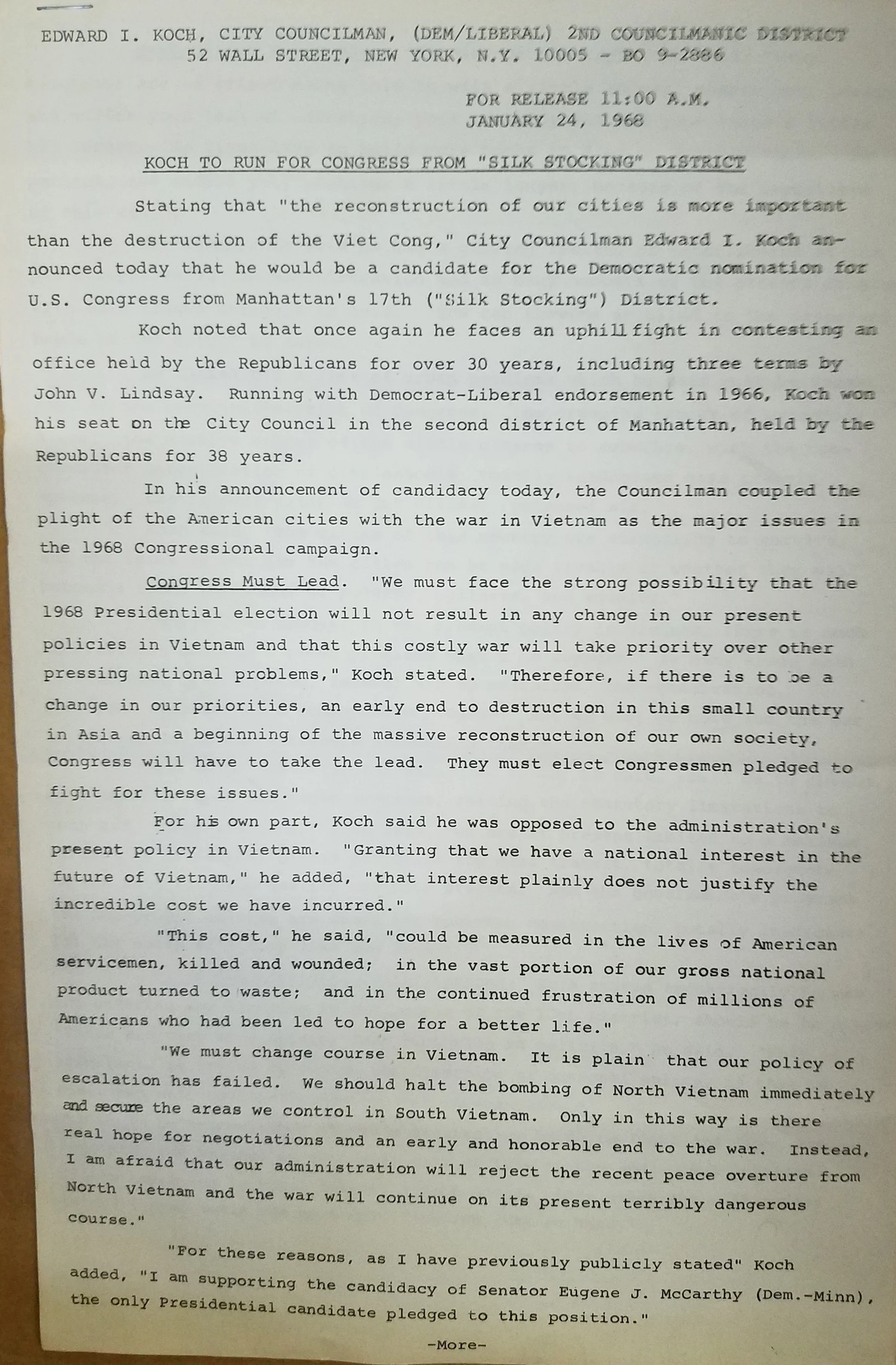The Congressional Records of Mayor Edward I. Koch — NYC Department of ...