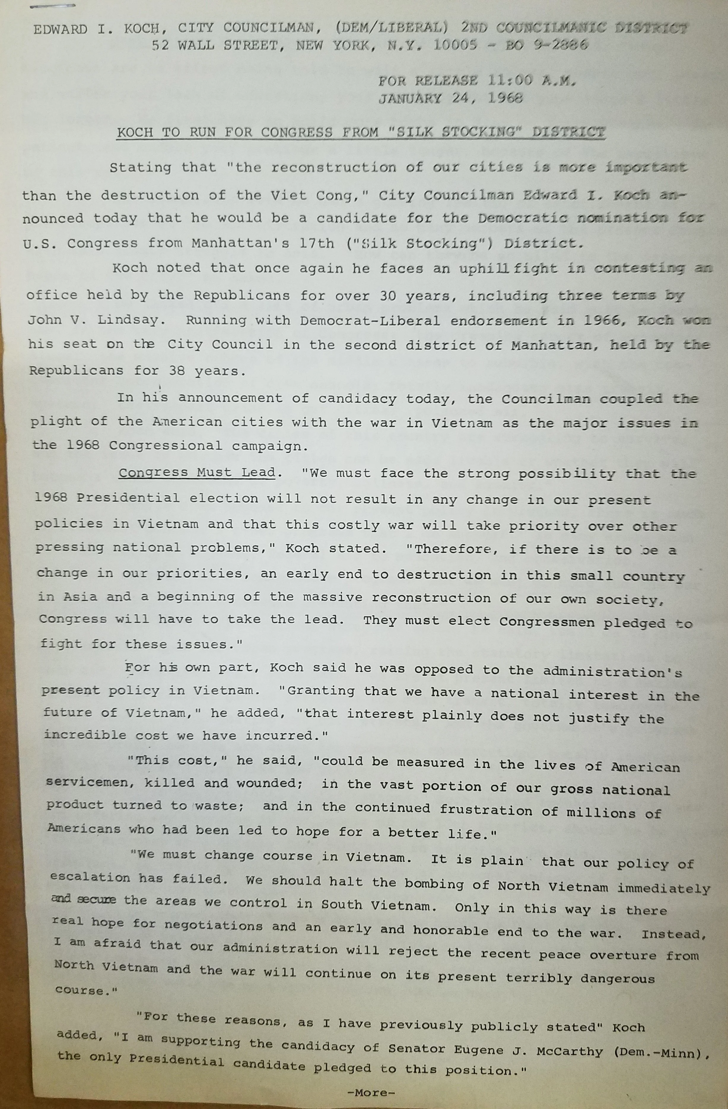 The Congressional Records of Mayor Edward I. Koch — NYC Department of ...