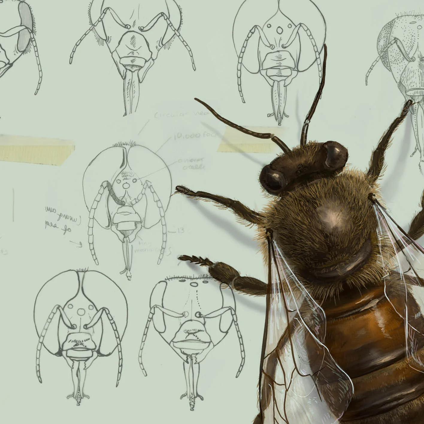 Bee Scientific Drawing