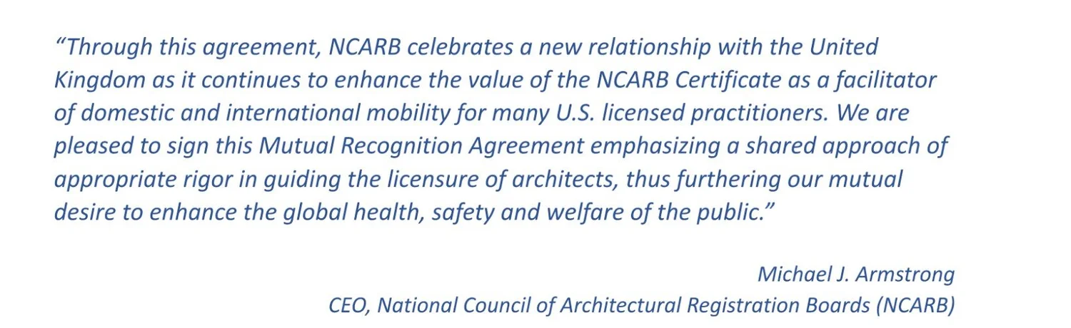 NCARB & ARB SIGN ARCHITECT MRA AGREEMENT — AIA UK